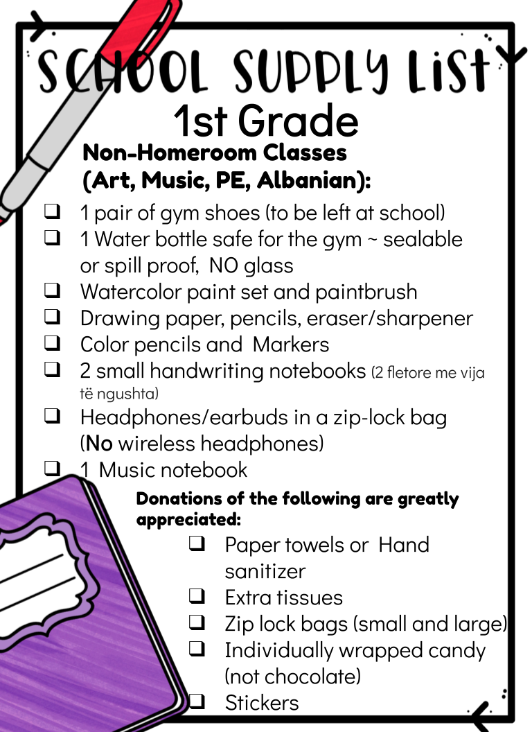 School Supply List 2025-2026