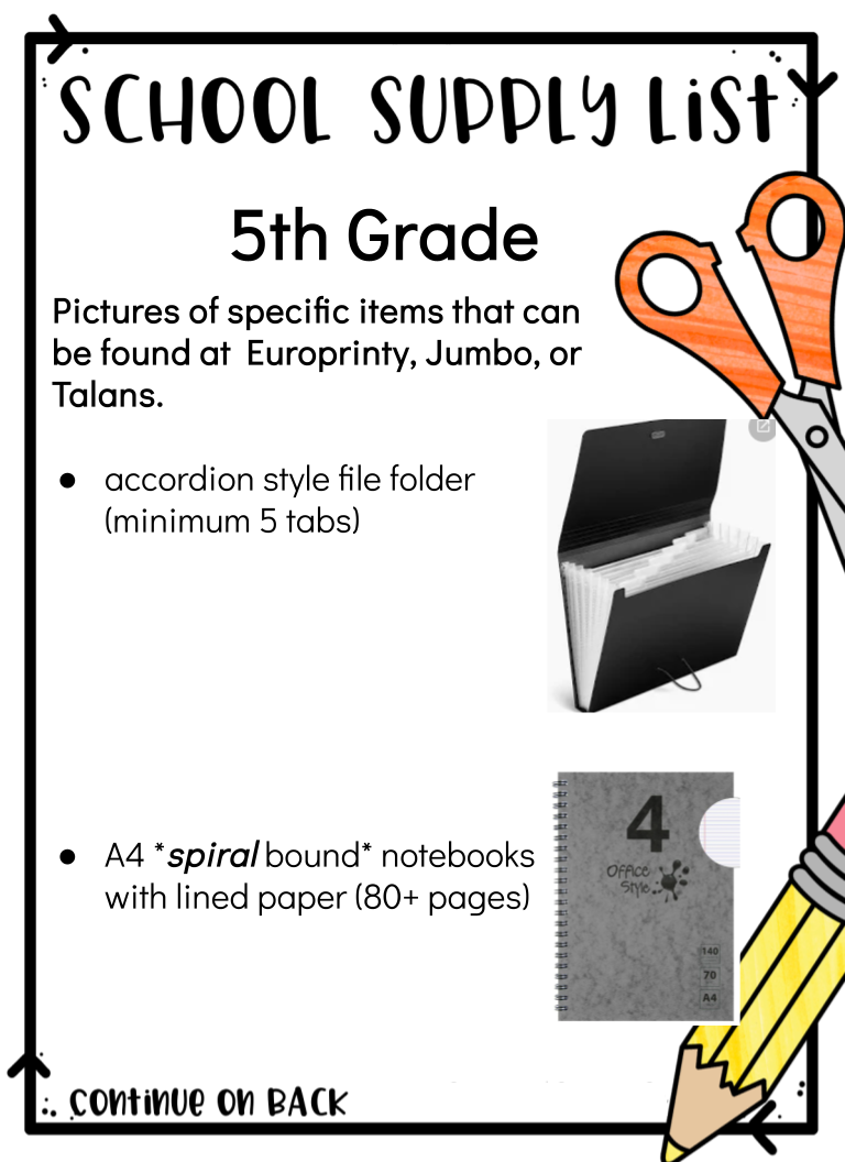 School Supply List 2025-2026